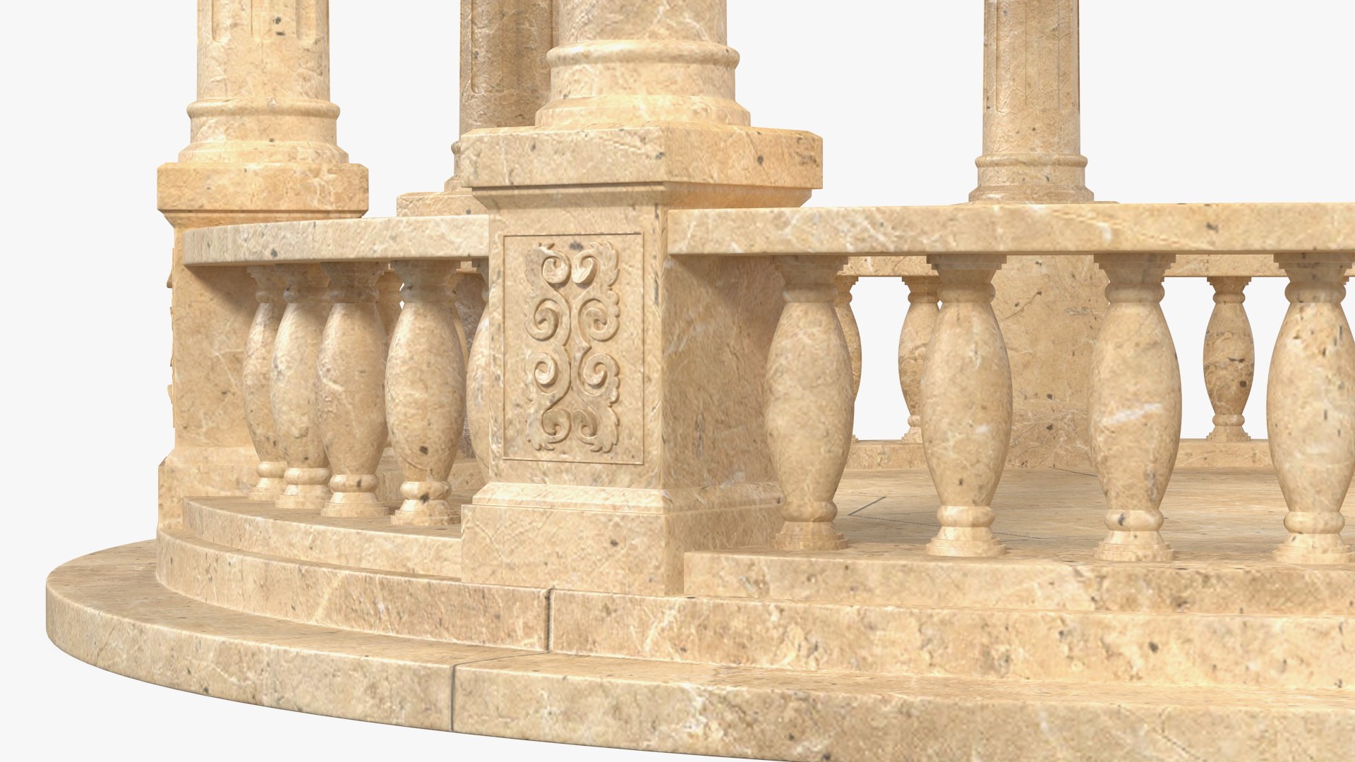 3D stone colonnade model - TurboSquid 1610843