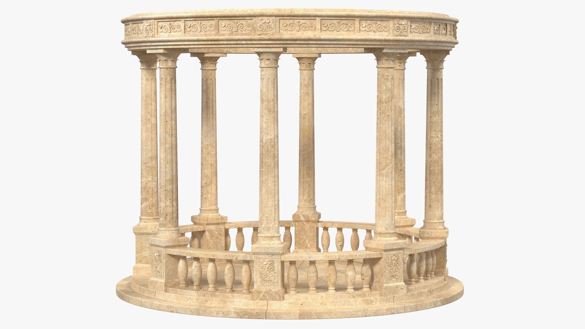 3D stone colonnade model - TurboSquid 1610843