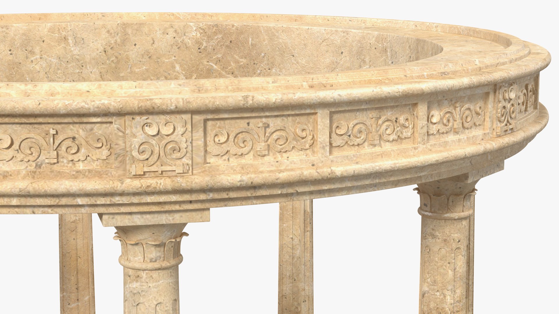 3D stone colonnade model - TurboSquid 1610843