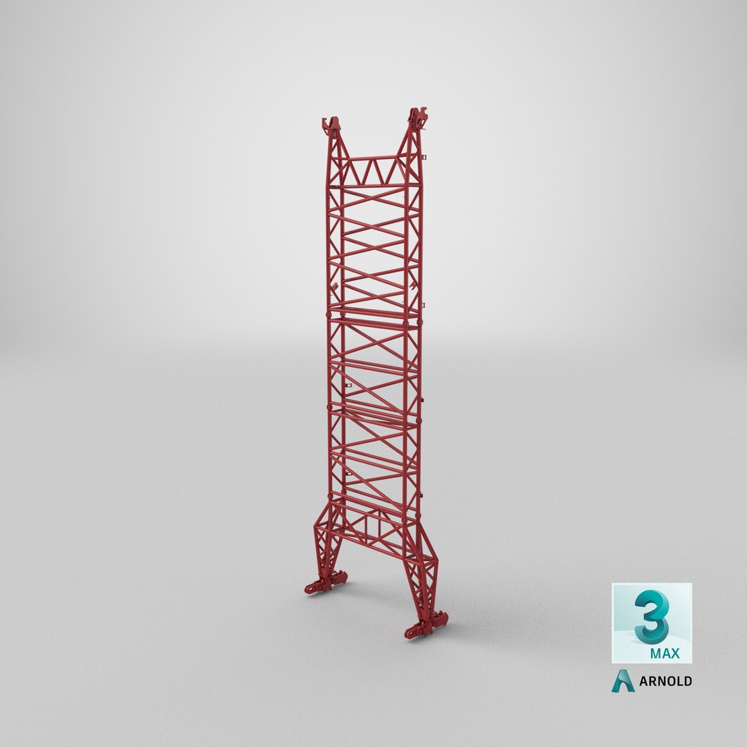 Crane Guiding Frame Floating Ballast Red 3D - TurboSquid 2104714