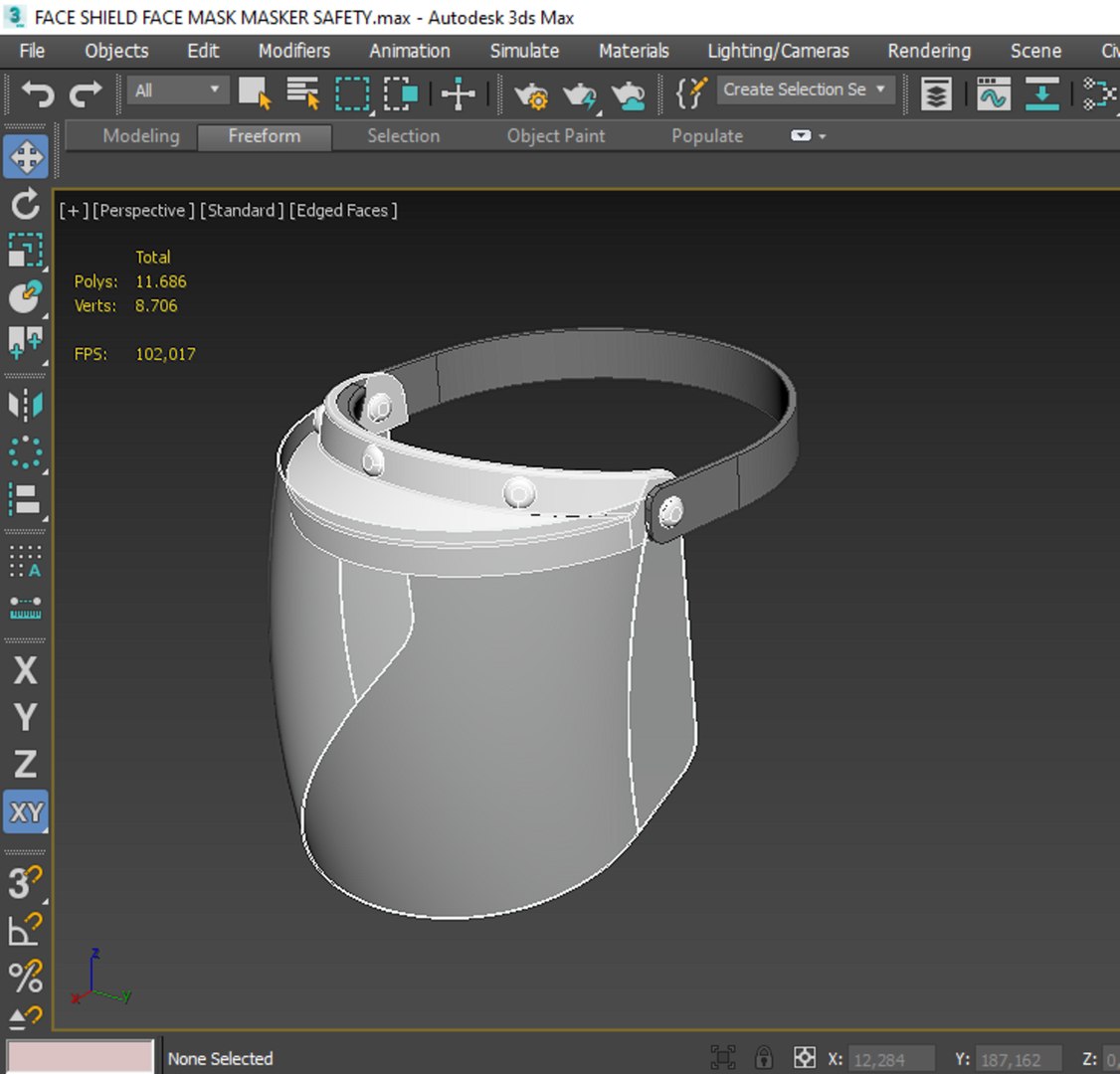 3D FACE SHIELD MASK SAFETY model - TurboSquid 1837256