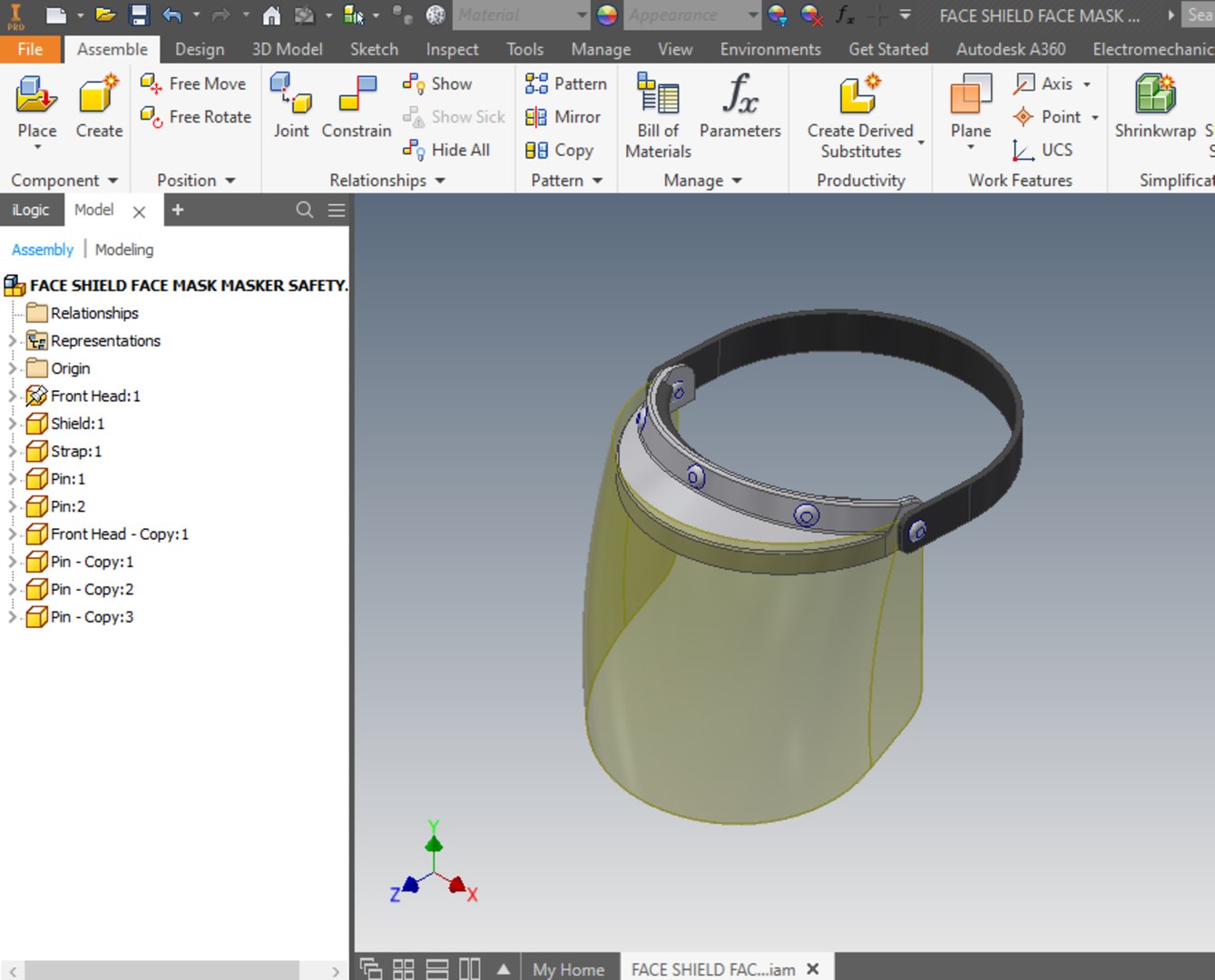 3D FACE SHIELD MASK SAFETY model - TurboSquid 1837256