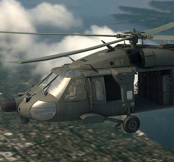 uh-60 black hawk helicopter 3d model