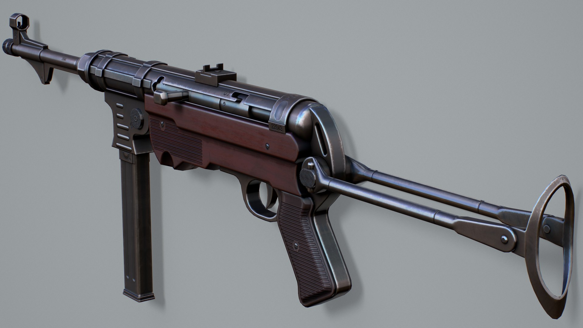 3D Model Mp-40 SMG - LowPoly Mobile Ready - TurboSquid 1976254