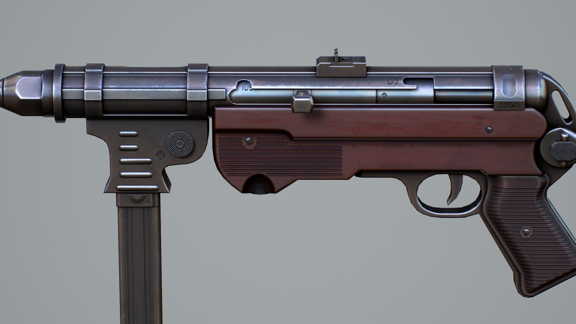 3D Model Mp-40 SMG - LowPoly Mobile Ready - TurboSquid 1976254