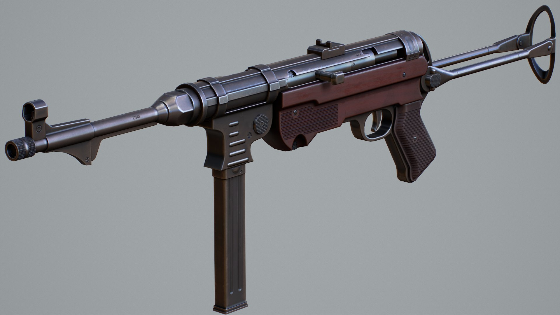 3D Model Mp-40 SMG - LowPoly Mobile Ready - TurboSquid 1976254
