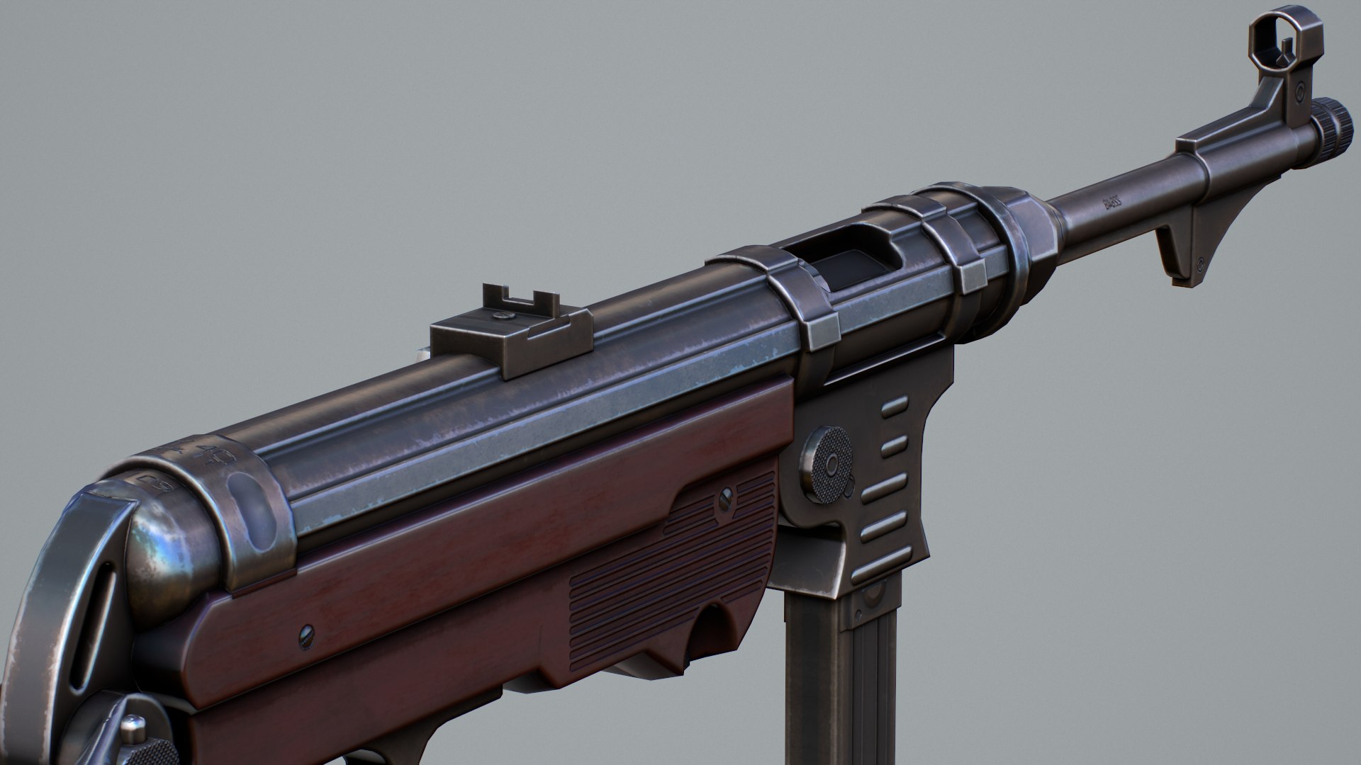 3D Model Mp-40 SMG - LowPoly Mobile Ready - TurboSquid 1976254