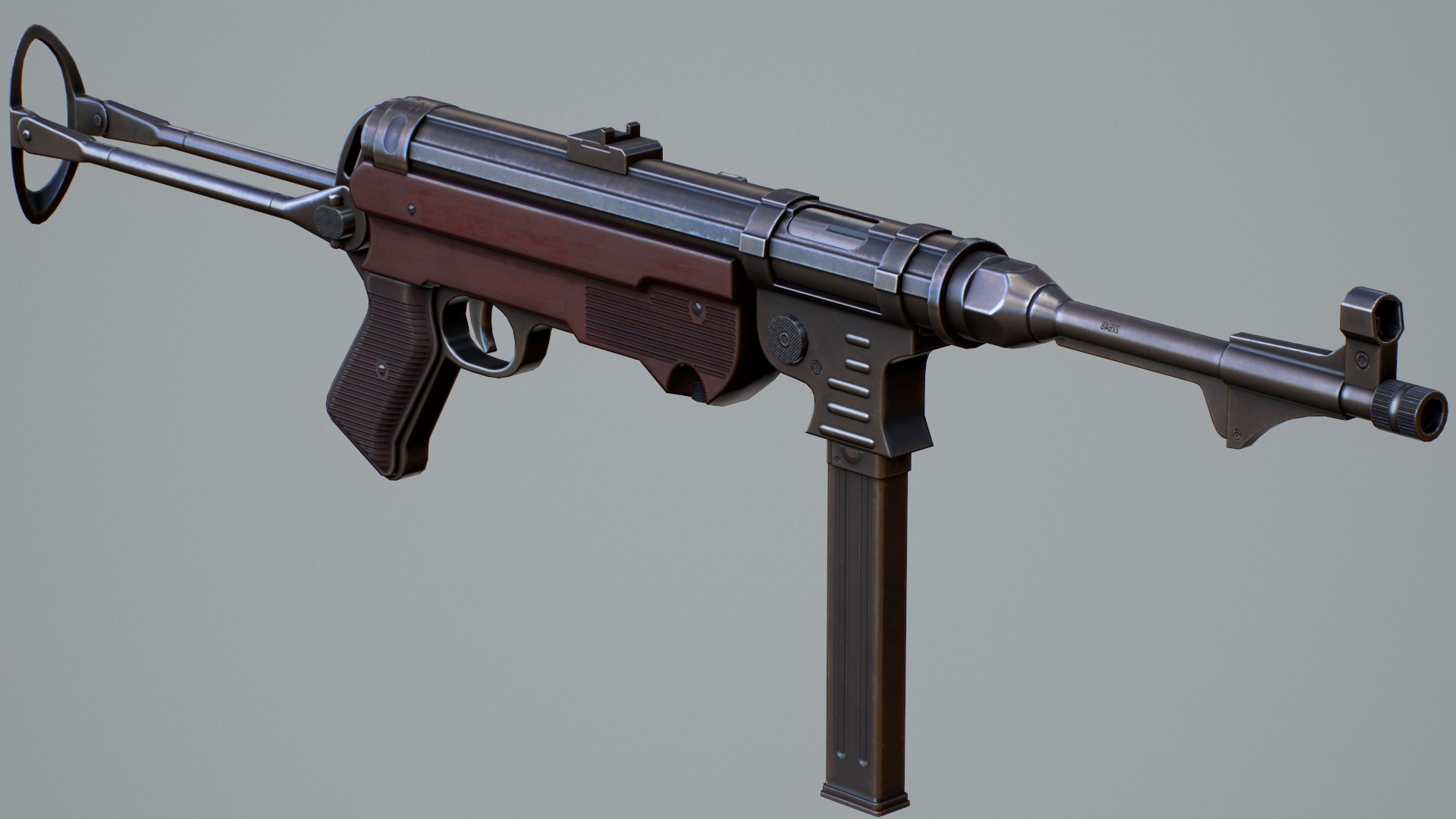 3D Model Mp-40 SMG - LowPoly Mobile Ready - TurboSquid 1976254