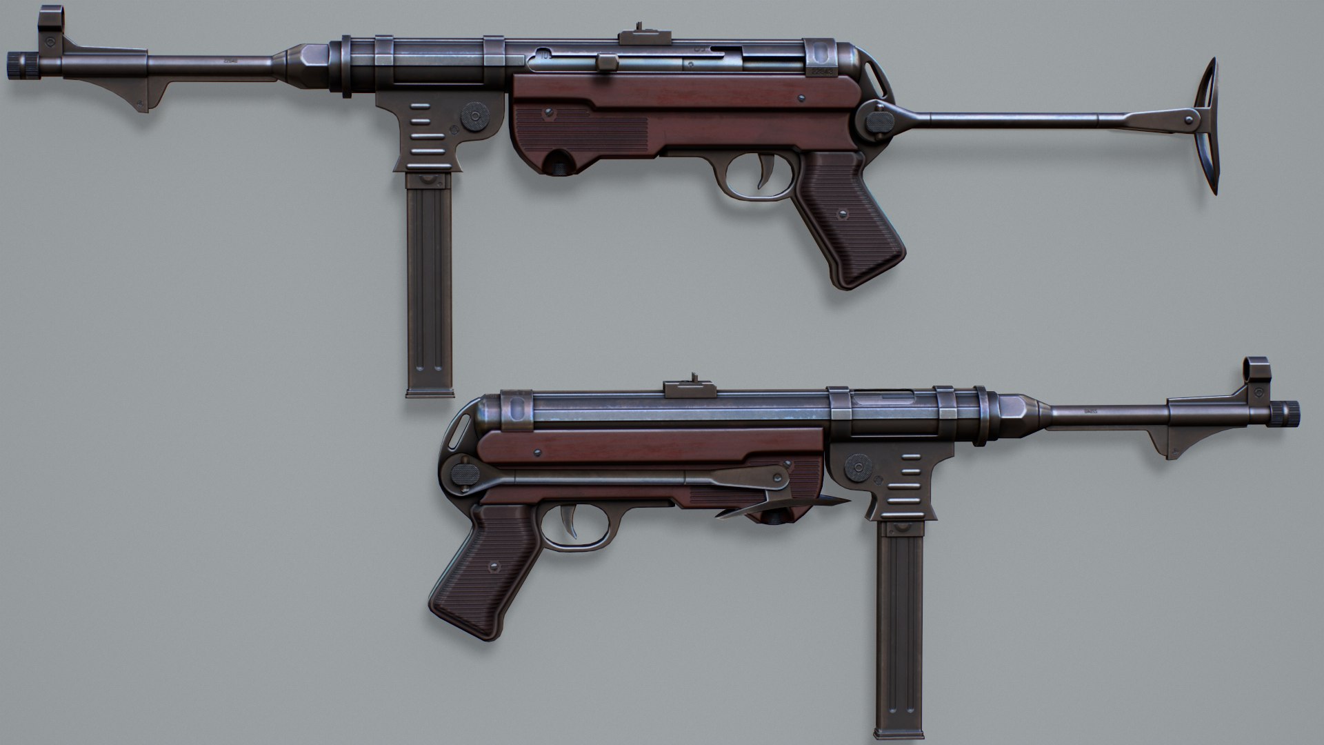 3D model Mp-40 SMG - LowPoly Mobile Ready - TurboSquid 1976254