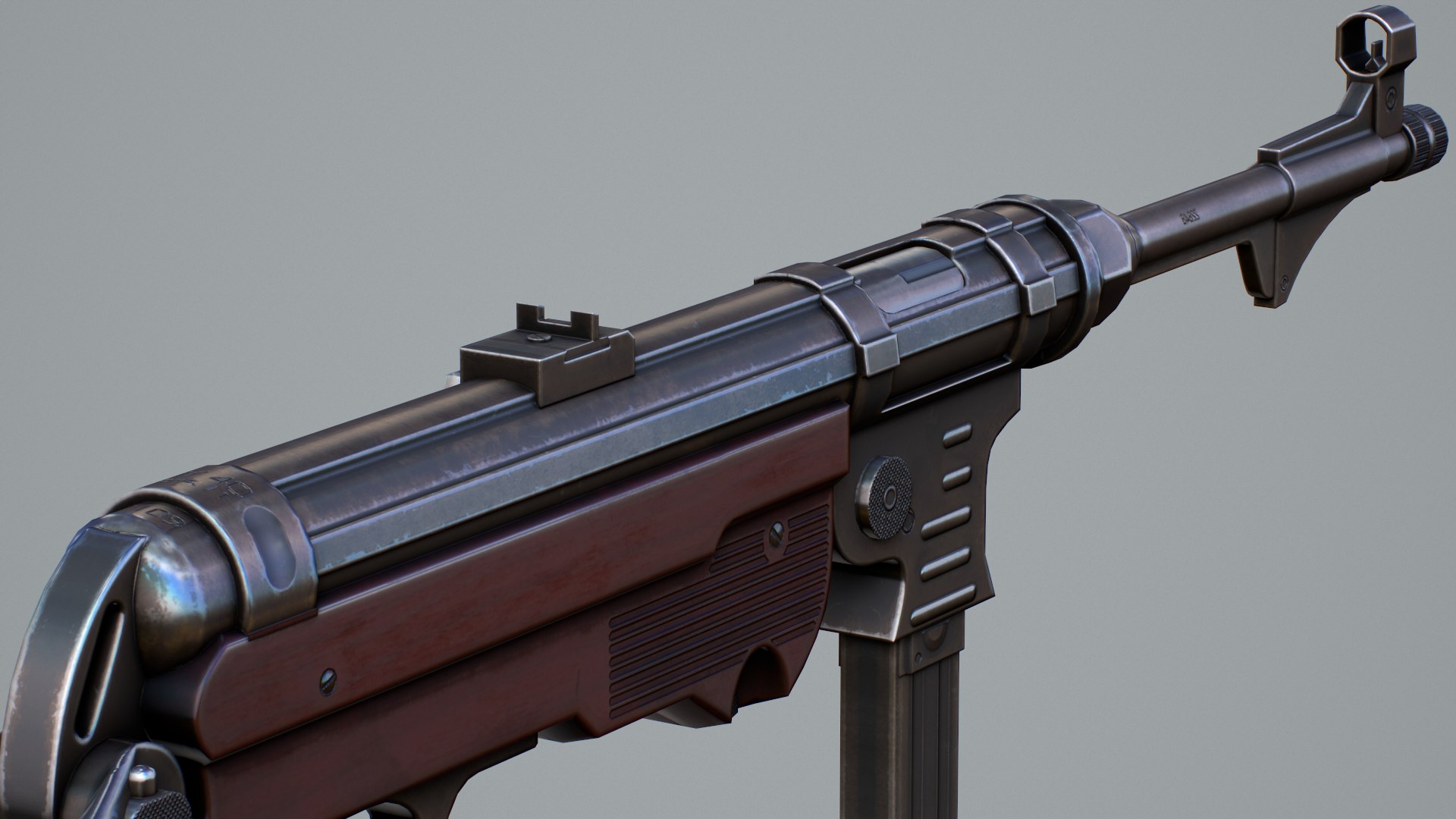 3D Model Mp-40 SMG - LowPoly Mobile Ready - TurboSquid 1976254