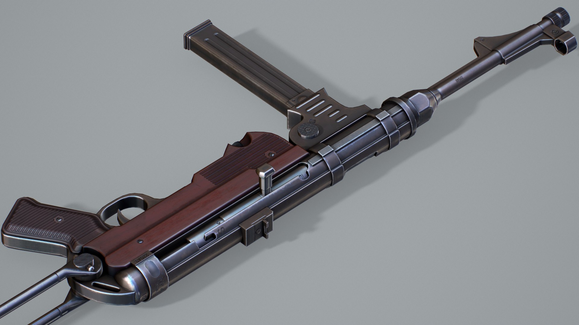3D Model Mp-40 SMG - LowPoly Mobile Ready - TurboSquid 1976254