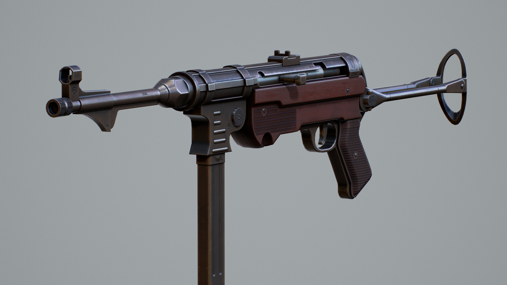 3D Model Mp-40 SMG - LowPoly Mobile Ready - TurboSquid 1976254