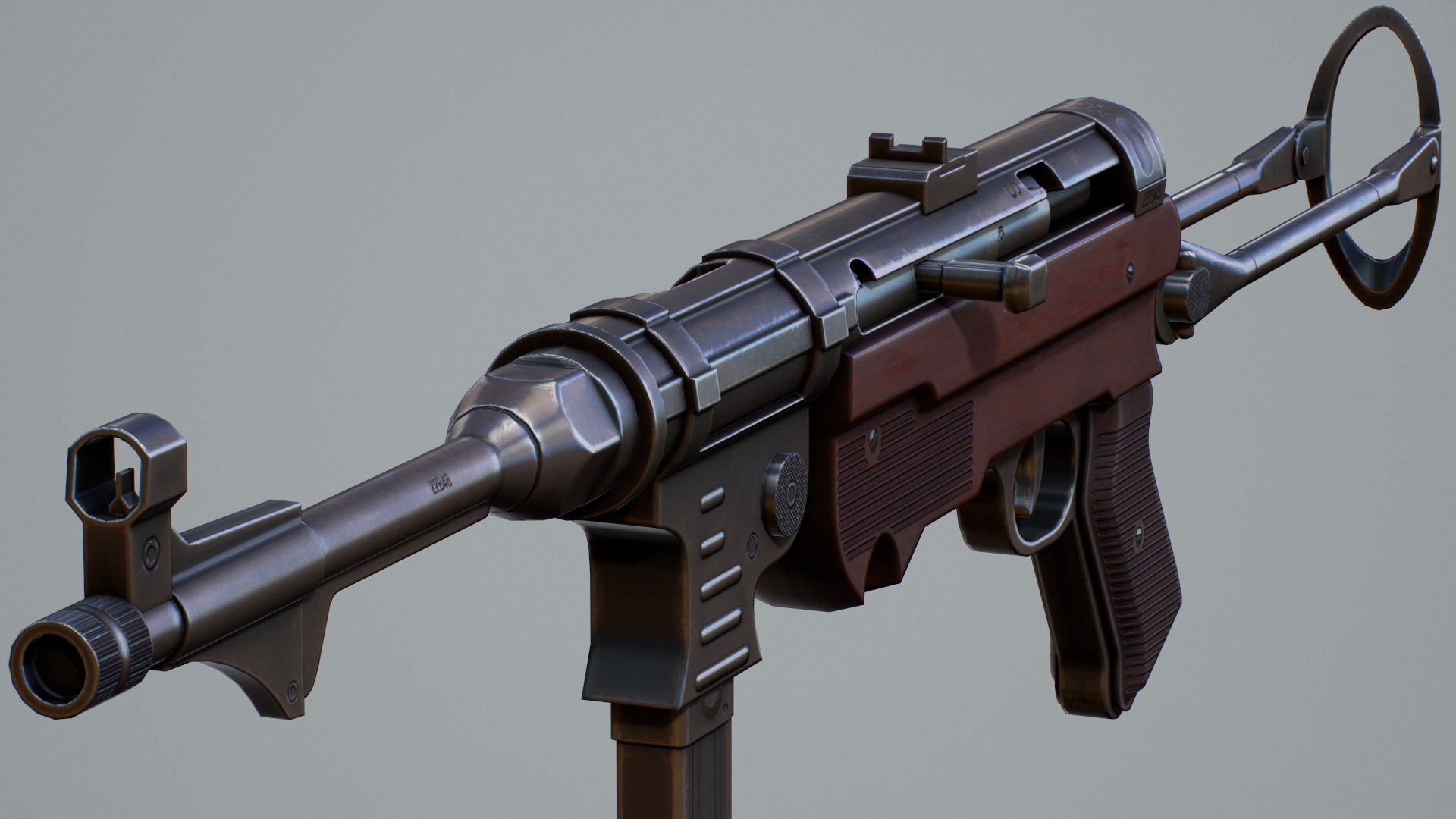 3D Model Mp-40 SMG - LowPoly Mobile Ready - TurboSquid 1976254