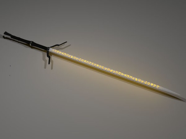 silver sword weapons 3d model