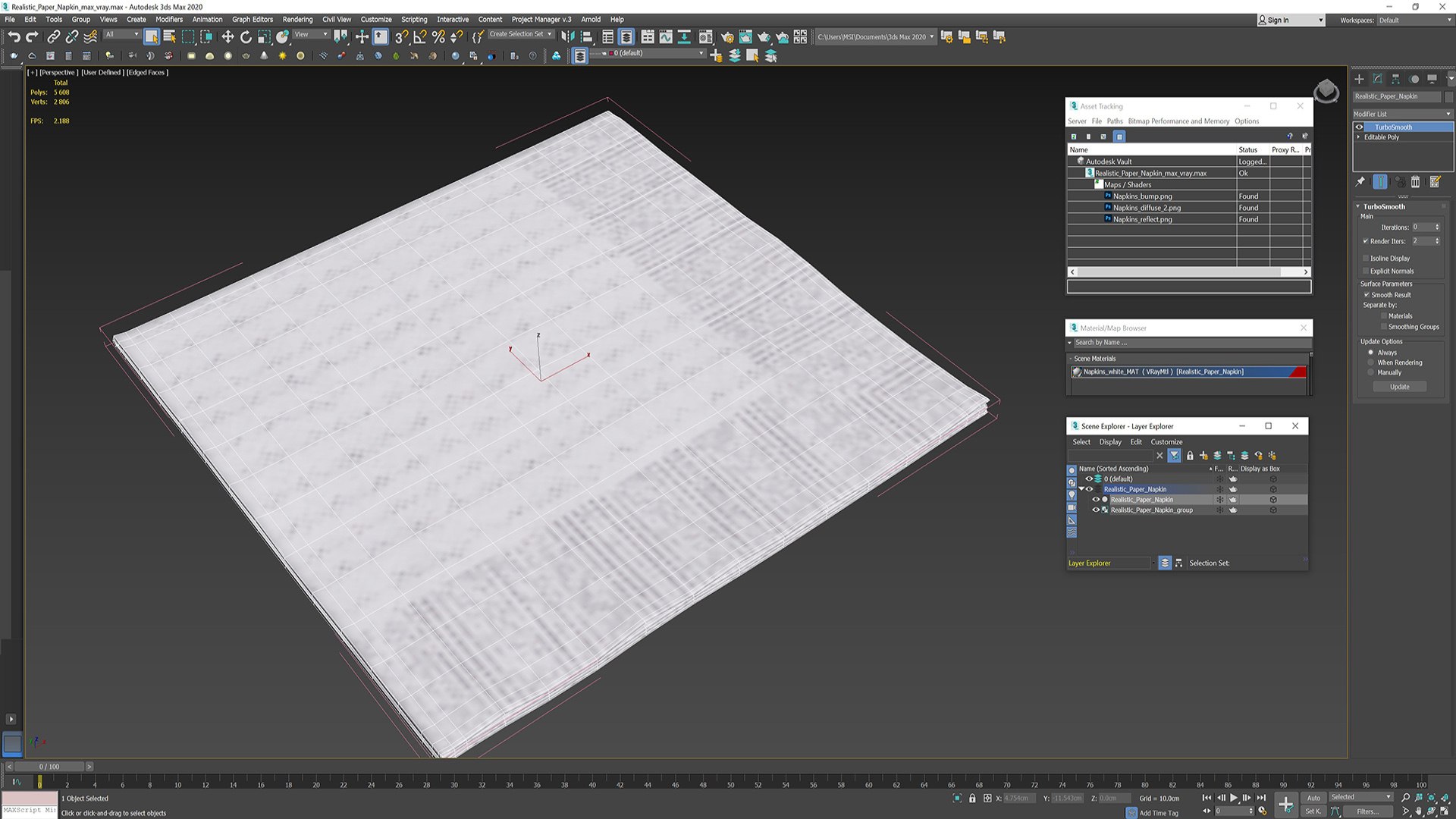 Realistic Paper Napkin Model - TurboSquid 2300565