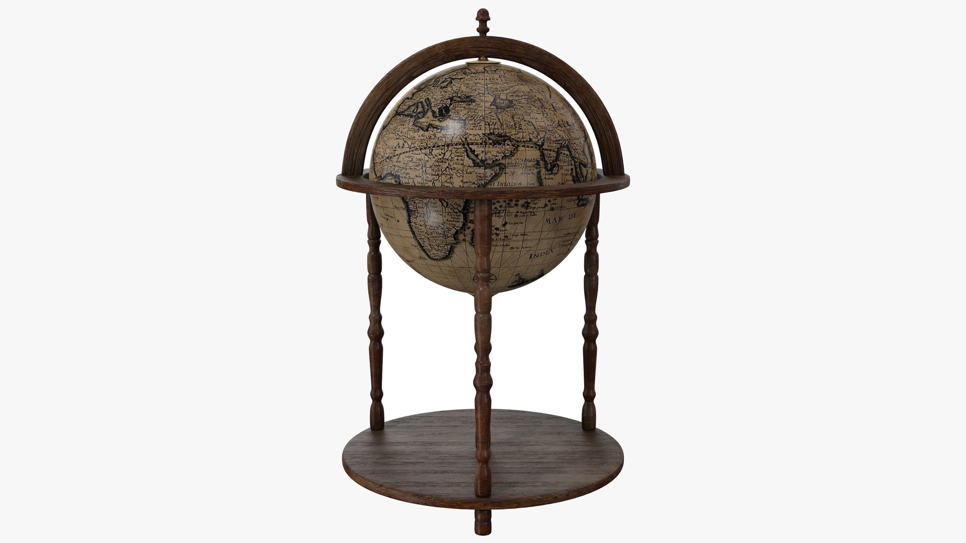 Old Globe 3D Model - TurboSquid 1990986