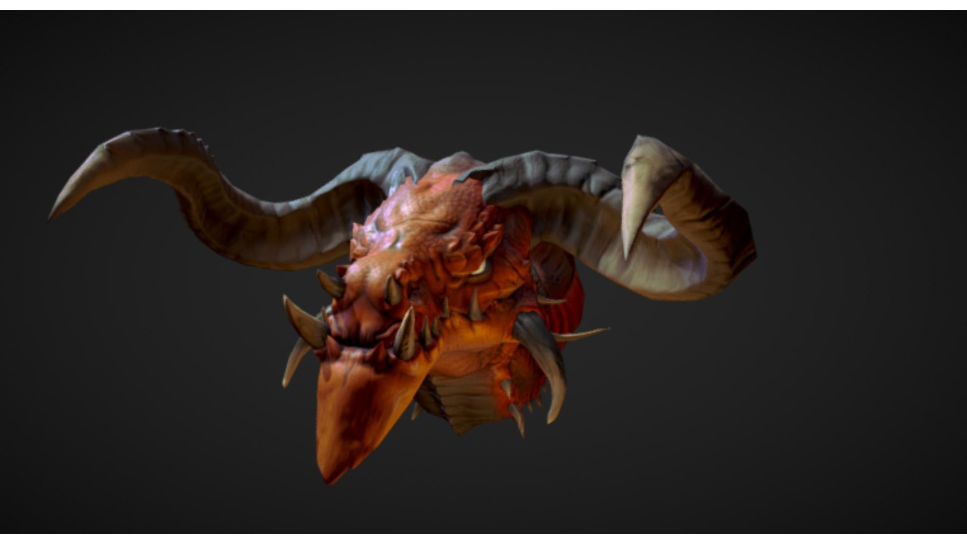 3D Red Dragon Bust Model - TurboSquid 2185203