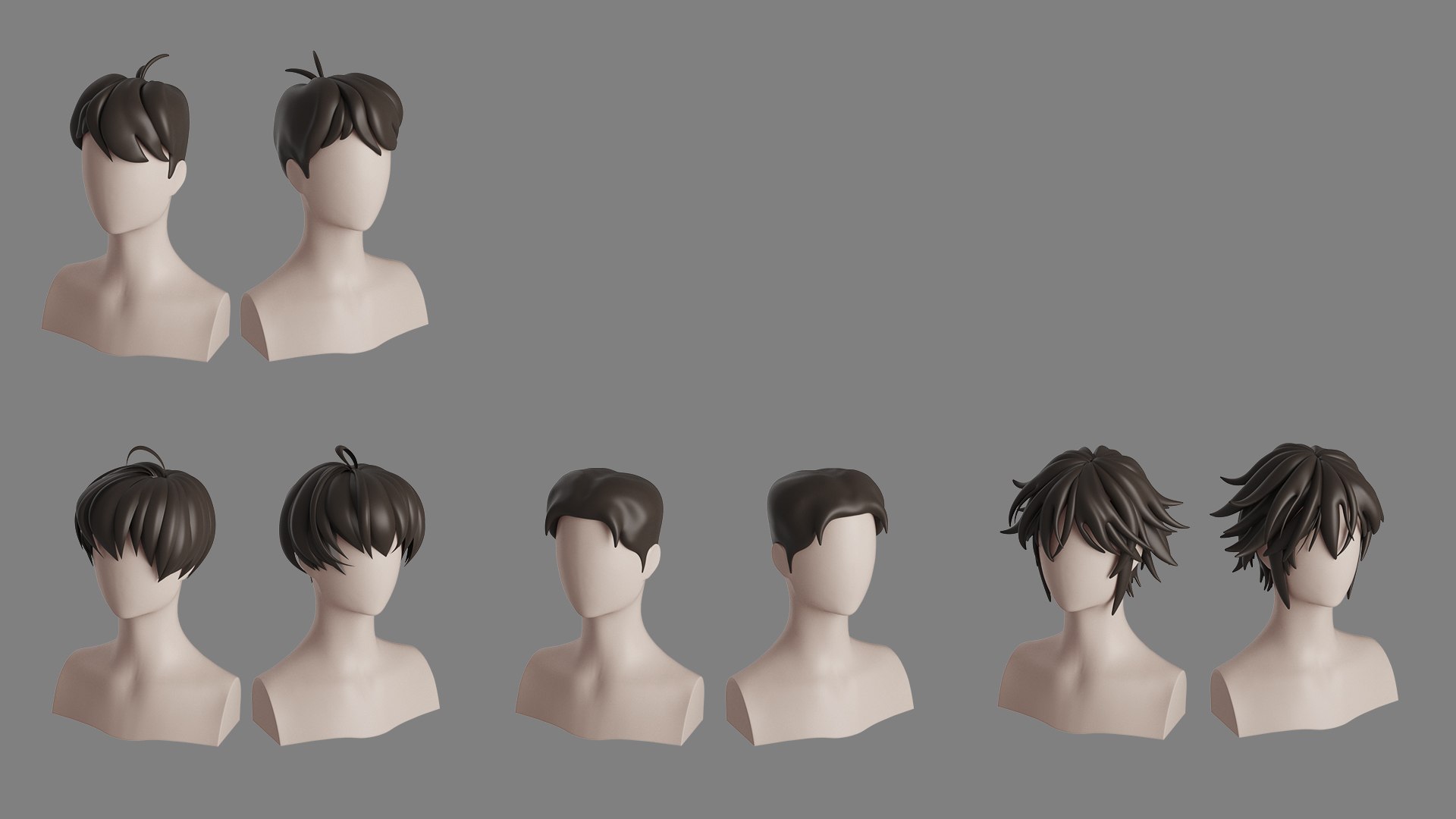 Stylised Hair Bundle 3D Model - TurboSquid 2073717