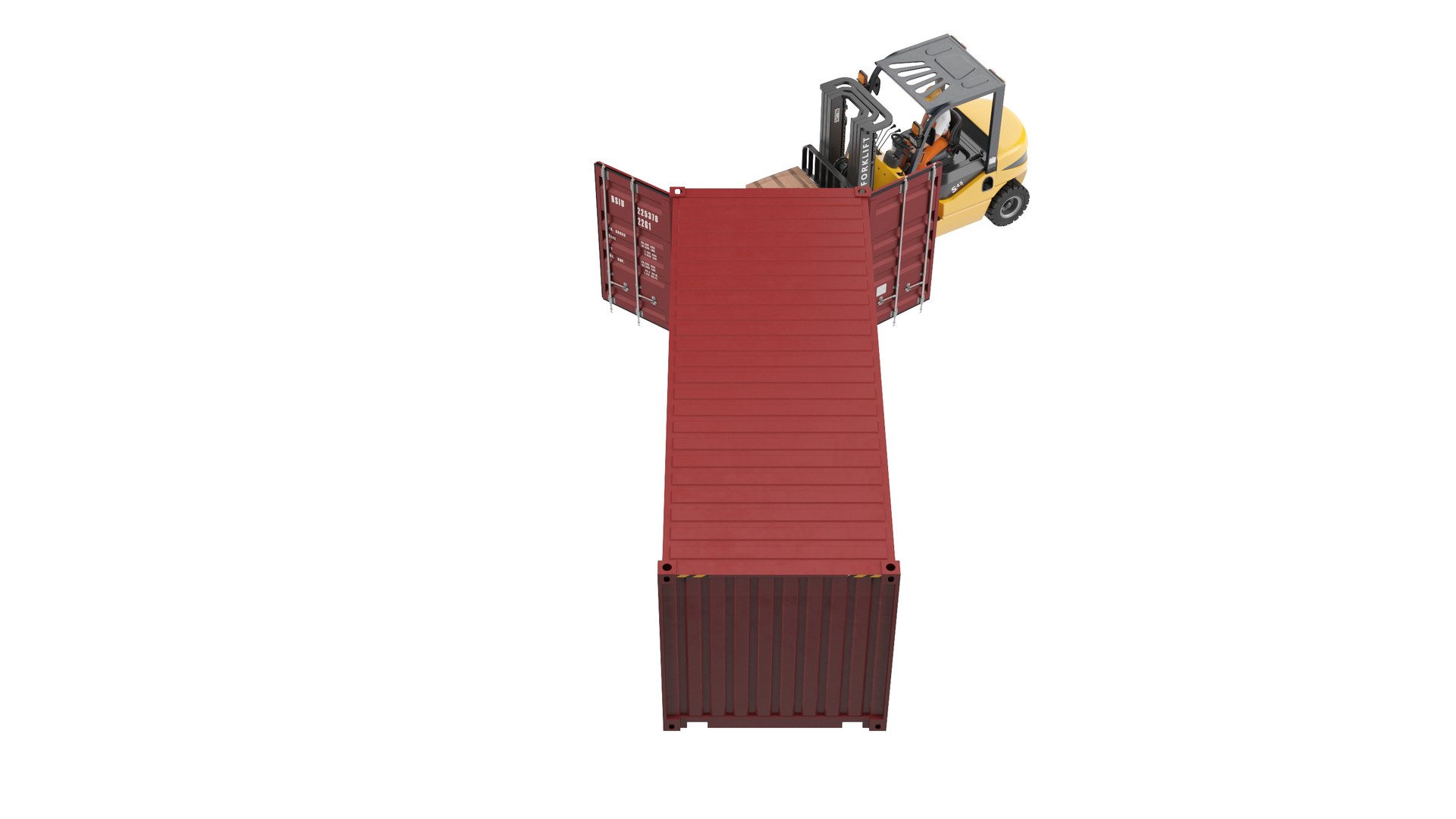 3D Forklift Loading Cargo To Container - TurboSquid 2019576