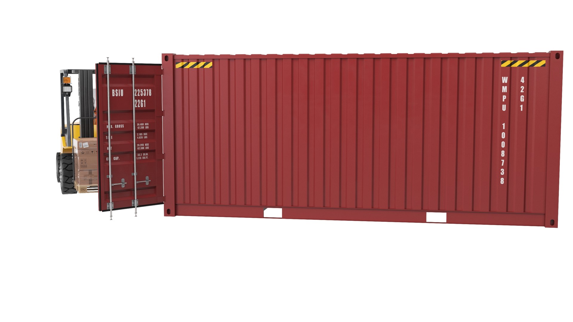 3D Forklift Loading Cargo To Container - TurboSquid 2019576