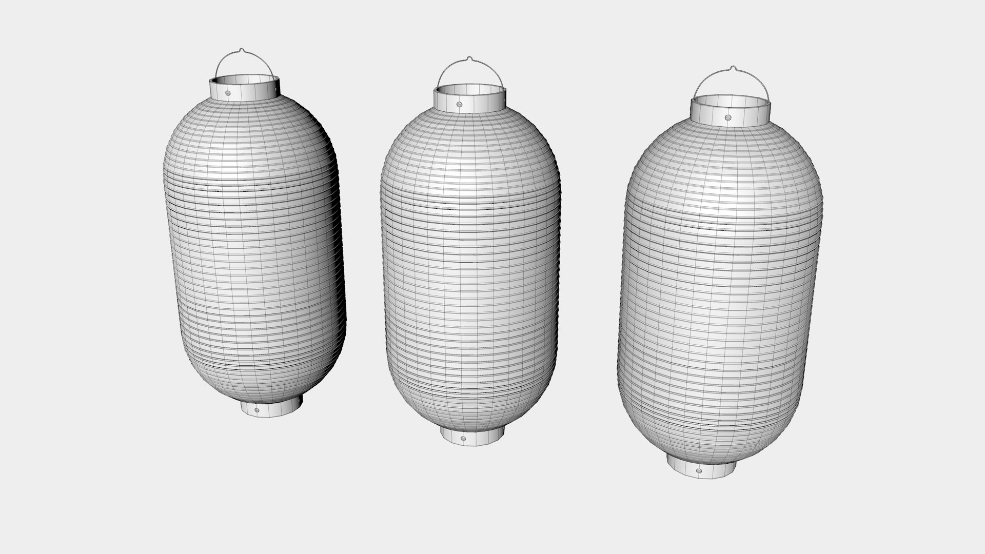 Japanese Paper Lanterns 3d Model