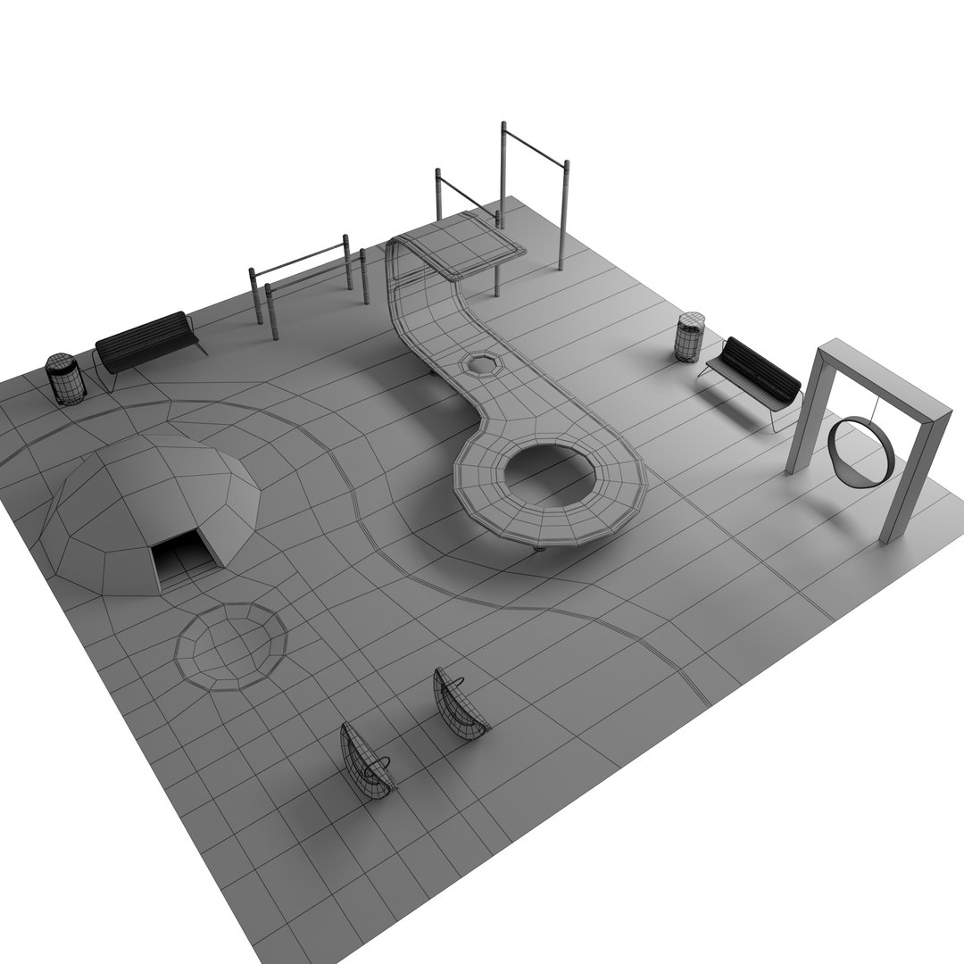 3D Outdoor Playground - TurboSquid 1971774