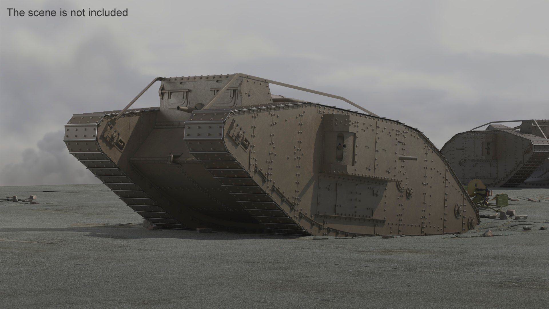 3D Tank MK 4 Female Rigged Model - TurboSquid 2247439