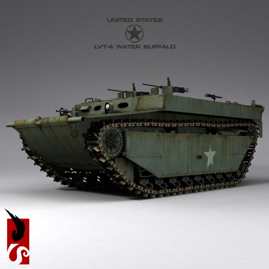 united states wwii lvt-4 3d obj