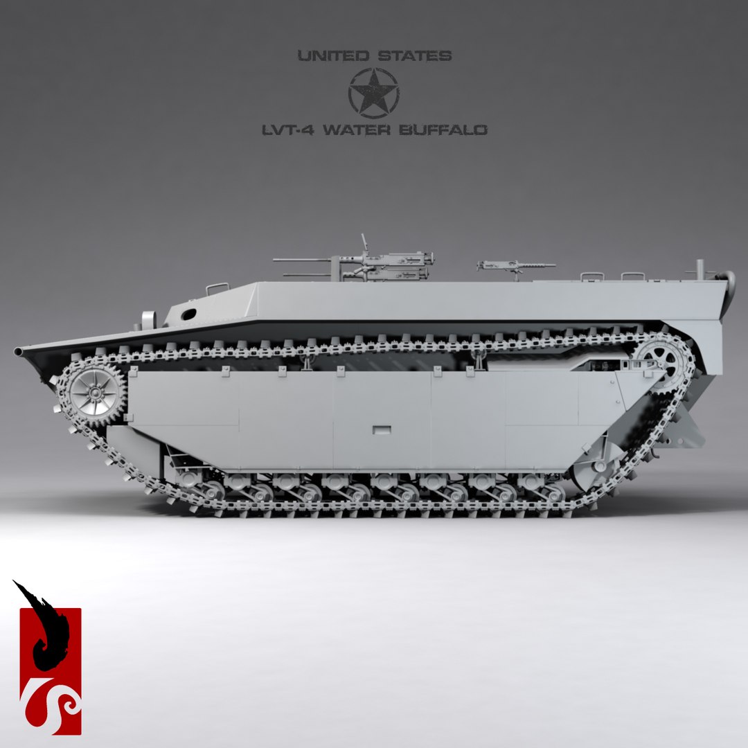 united states wwii lvt-4 3d obj