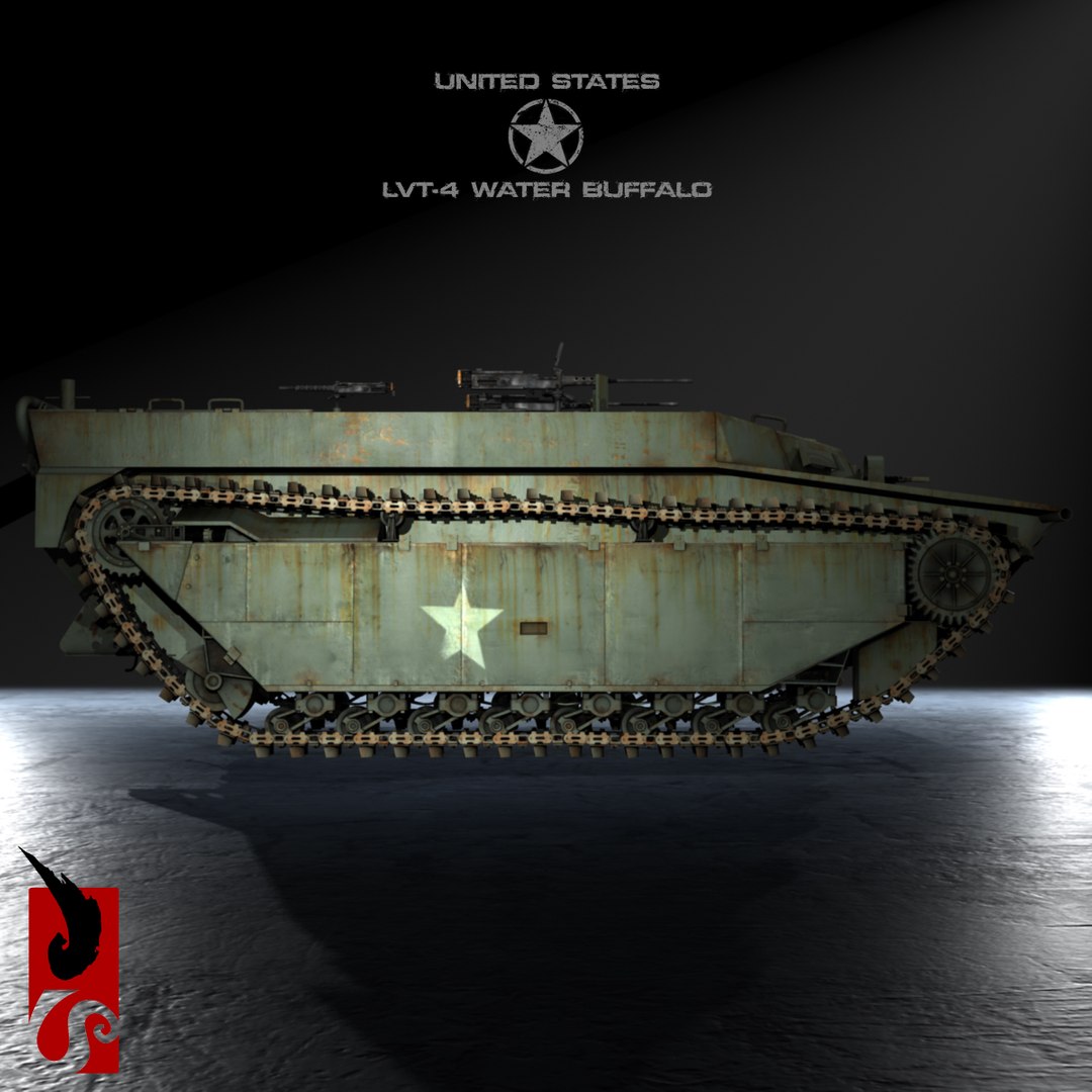 united states wwii lvt-4 3d obj