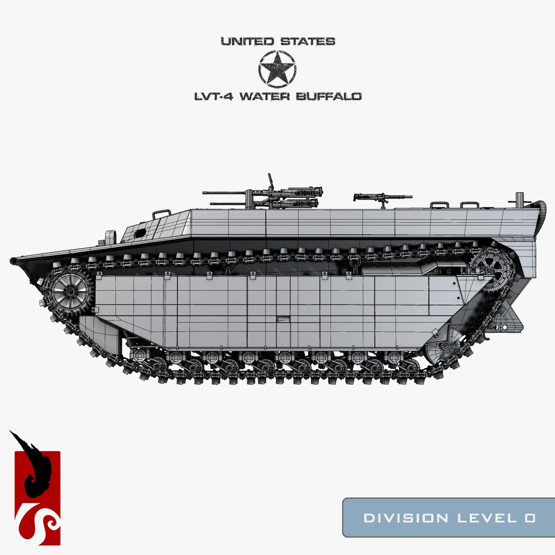 united states wwii lvt-4 3d obj
