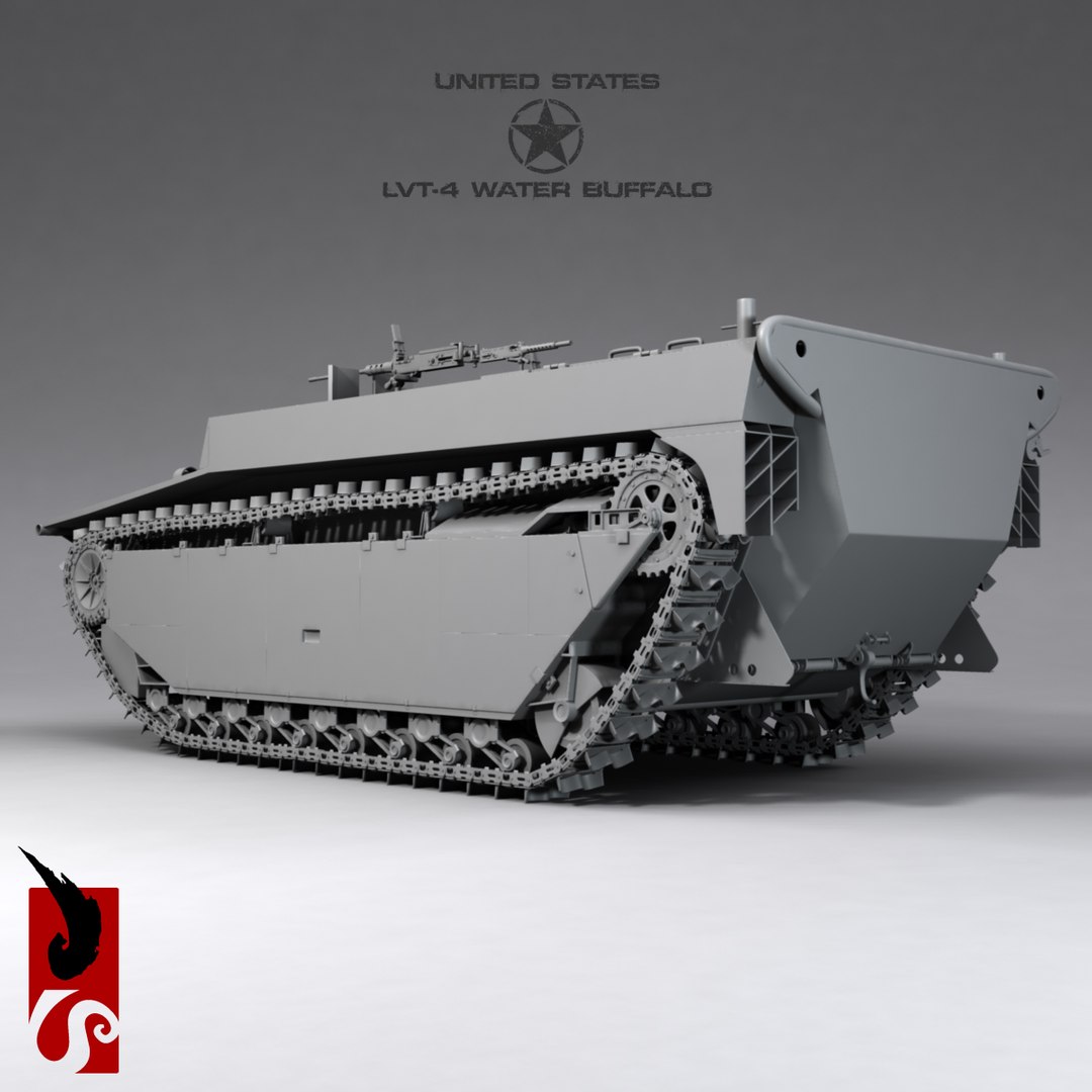 united states wwii lvt-4 3d obj