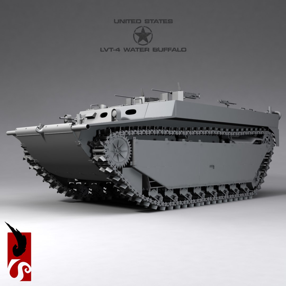 united states wwii lvt-4 3d obj