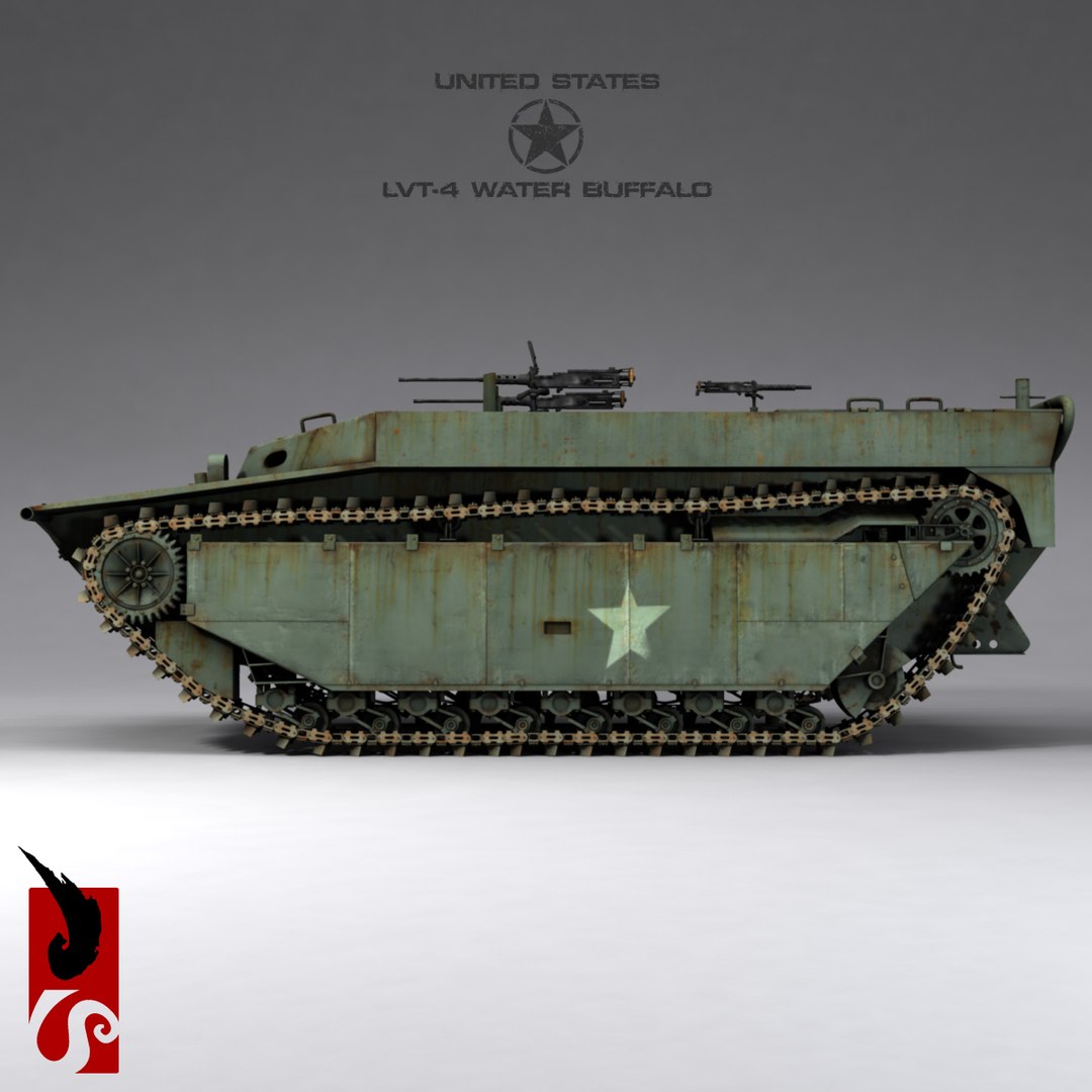 united states wwii lvt-4 3d obj