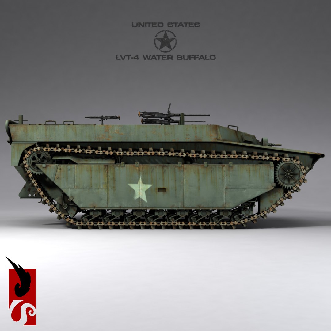 united states wwii lvt-4 3d obj