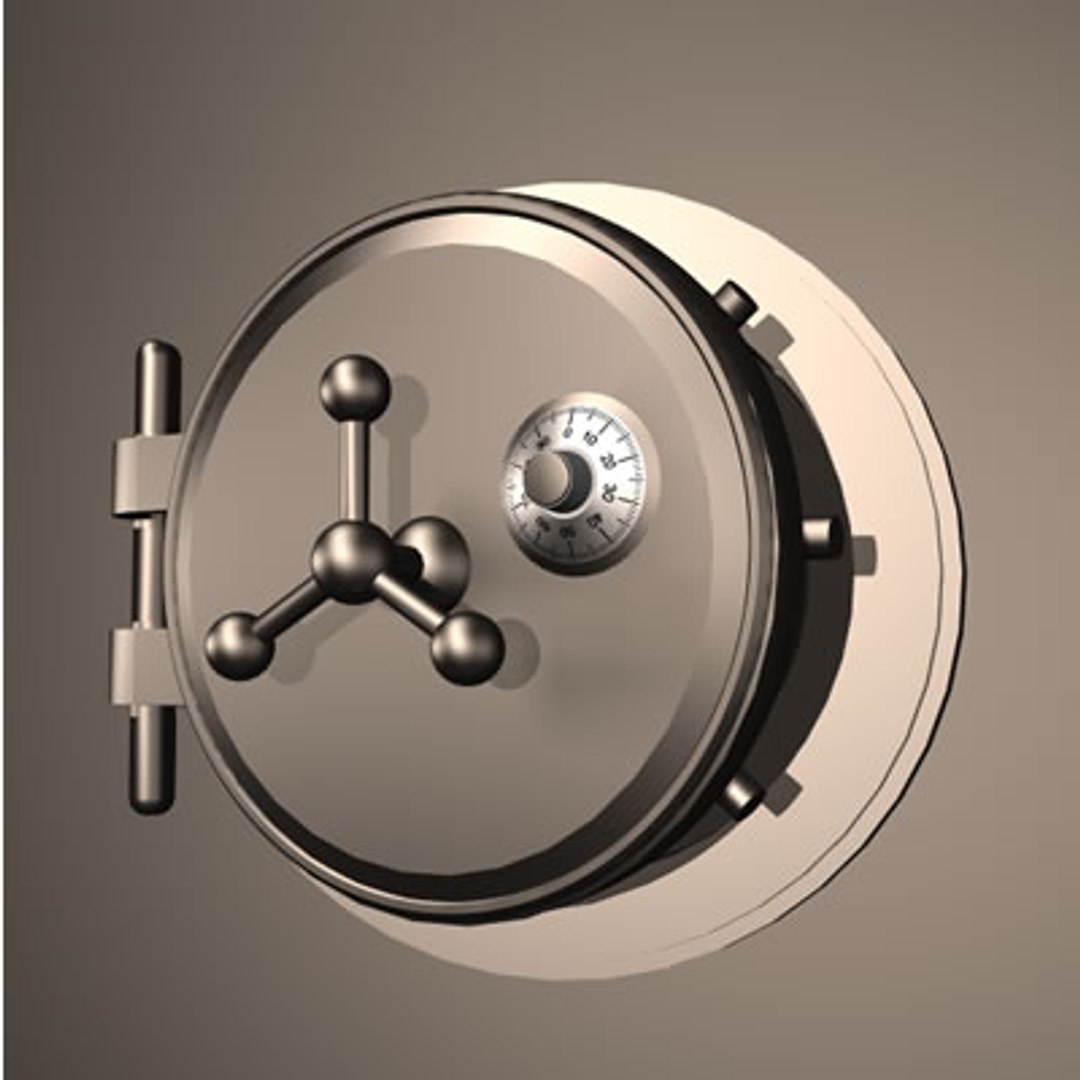 bank vault combination lock 3d model
