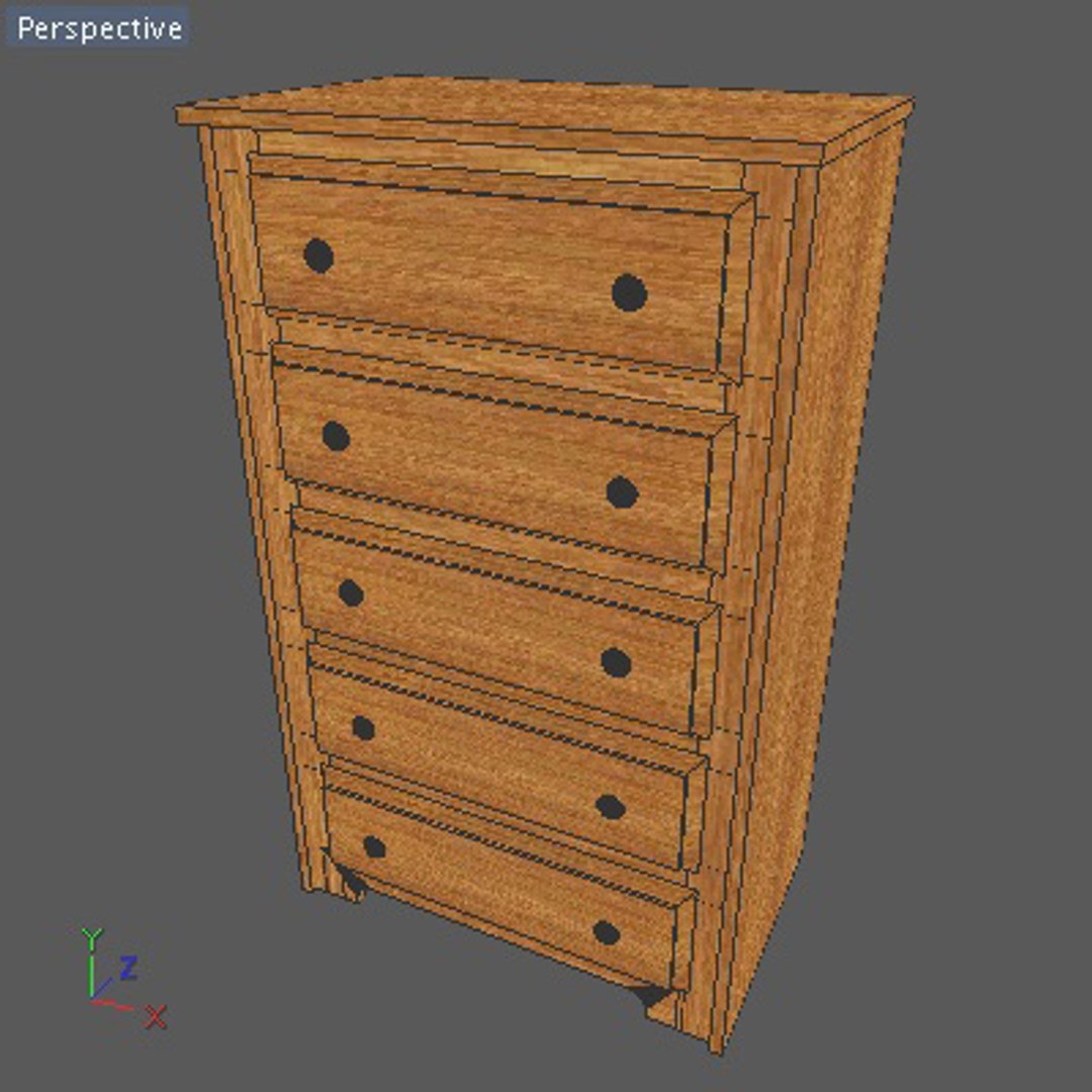 3d Model Dresser Drawers