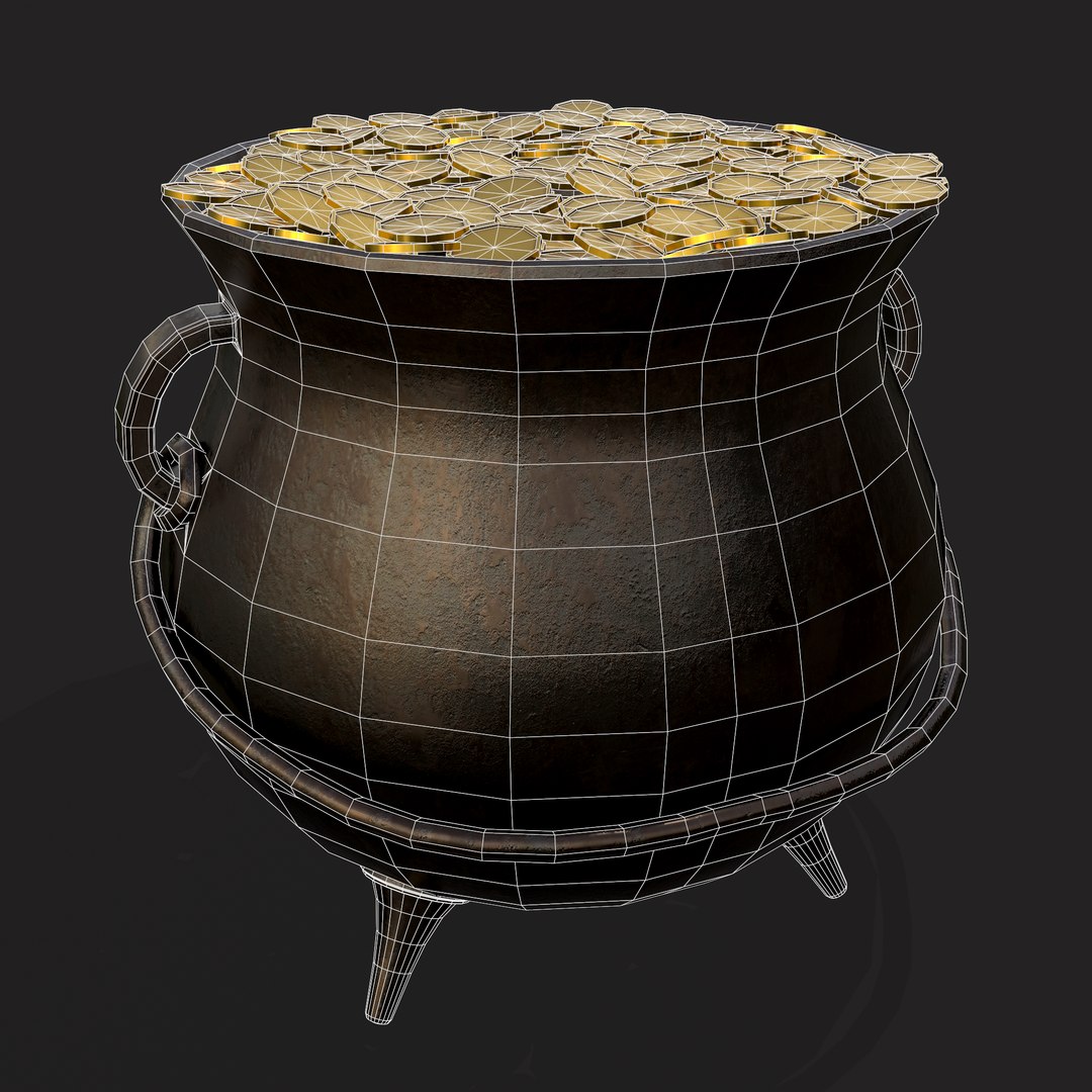 3D Pot Of Gold - TurboSquid 1872708