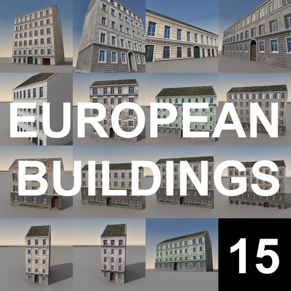 3d model european building europe