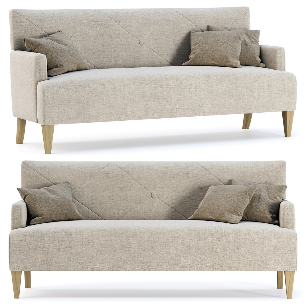 3D HBF Brentwood Sofa With Button Back - TurboSquid 1877387