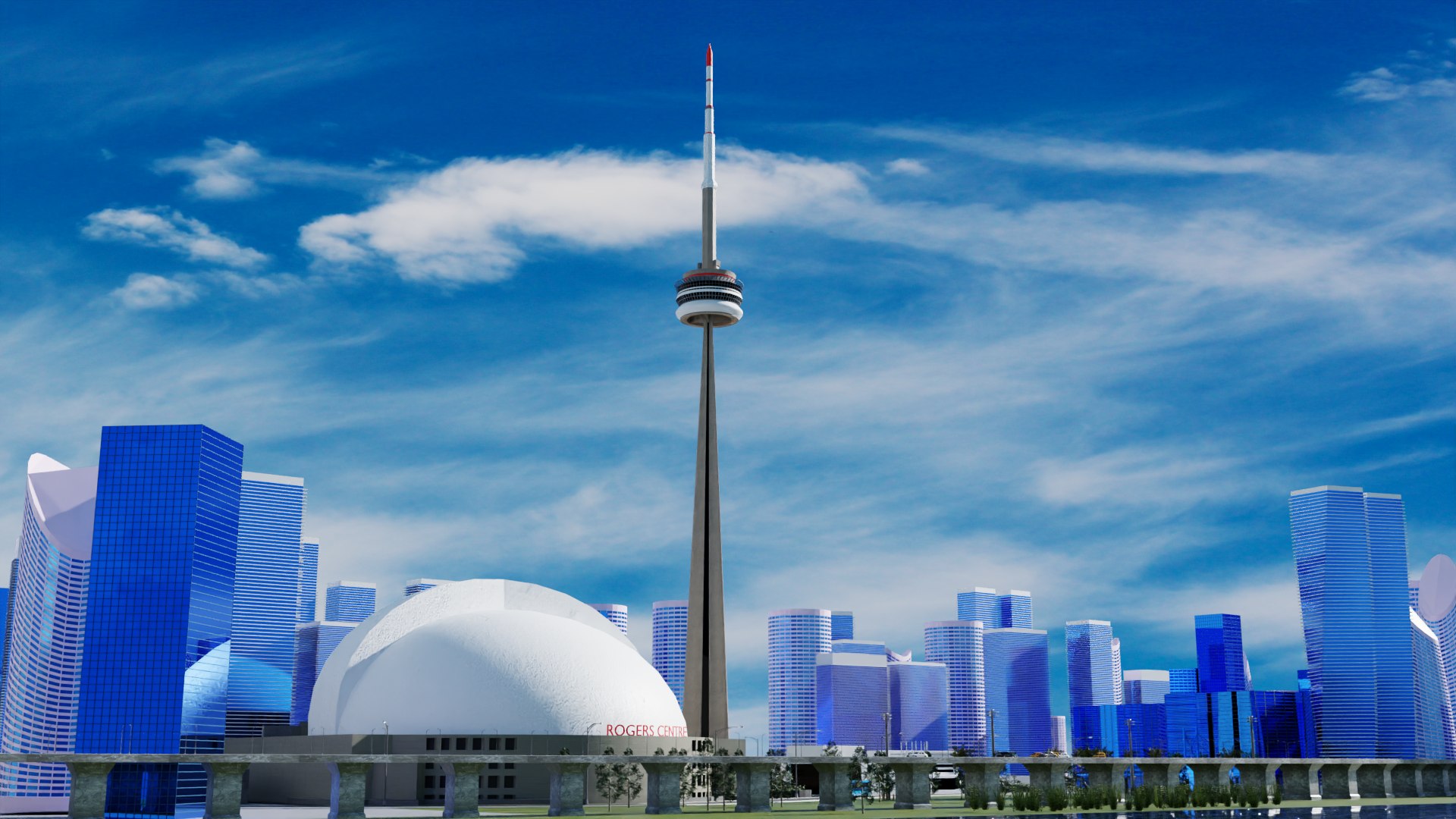 3D CN Tower Toronto City Canada 3D Model - TurboSquid 2037224