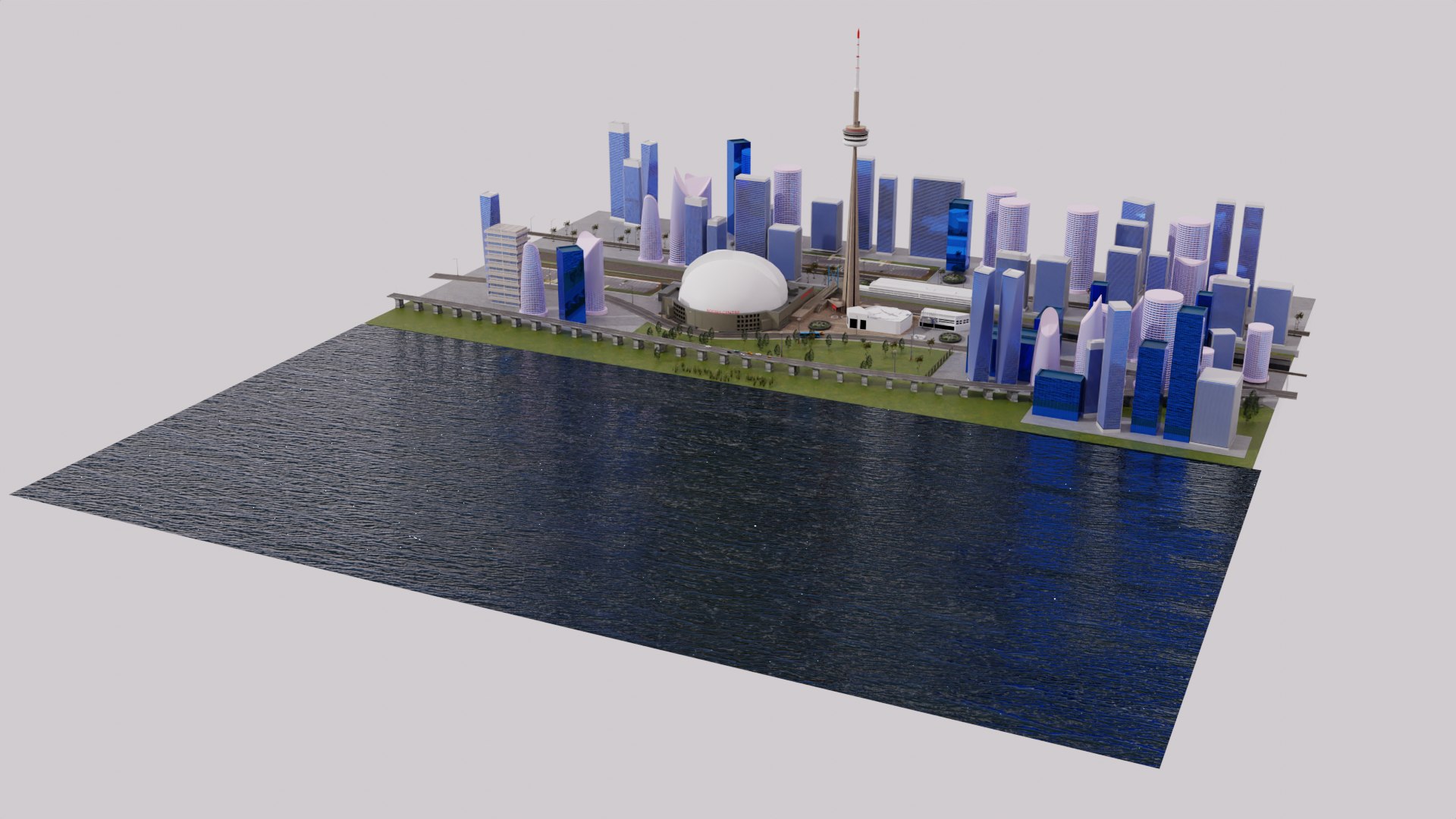3D CN Tower Toronto City Canada 3D Model - TurboSquid 2037224