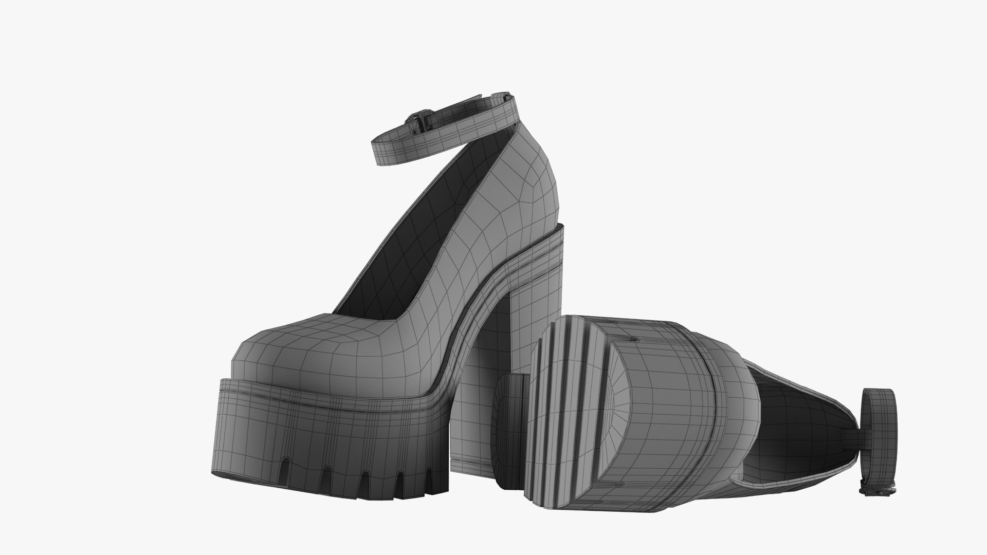 Heels Platform Shoes 3D Model - TurboSquid 1585330