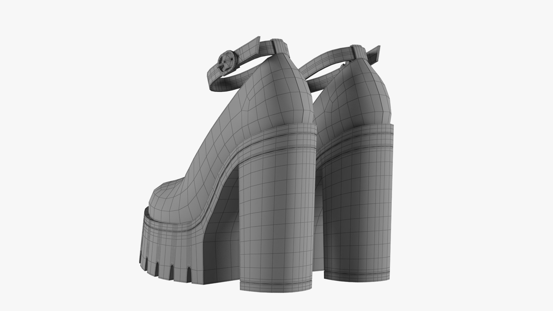 Heels Platform Shoes 3D Model - TurboSquid 1585330