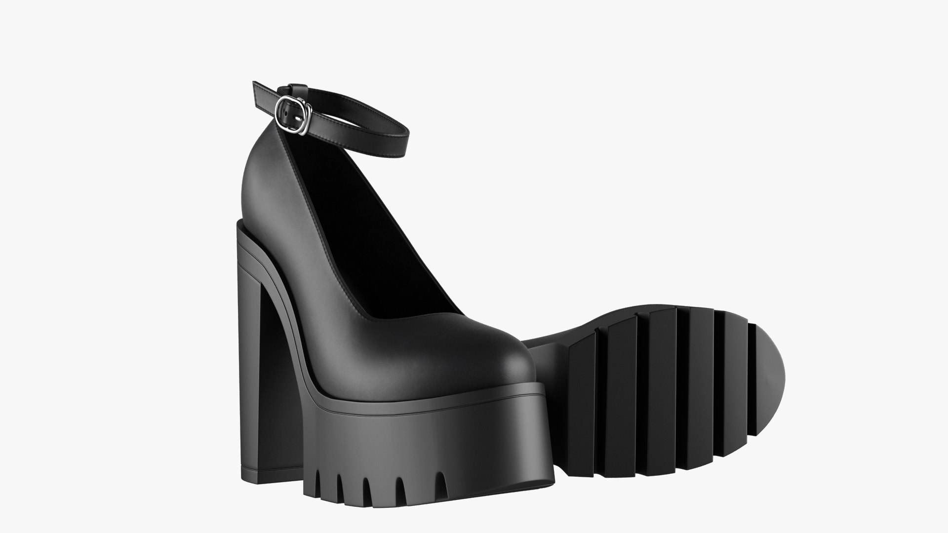 Heels Platform Shoes 3D Model - TurboSquid 1585330