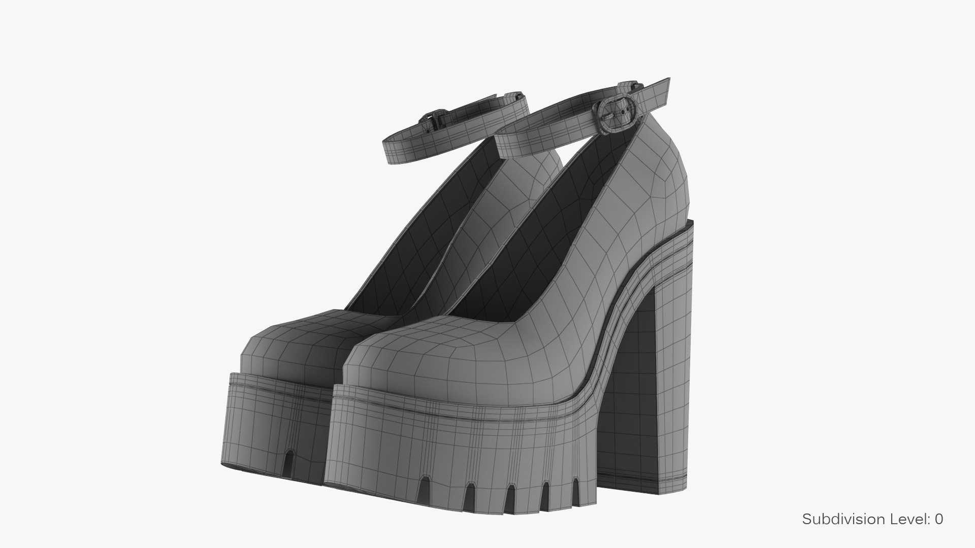 Heels Platform Shoes 3D Model - TurboSquid 1585330