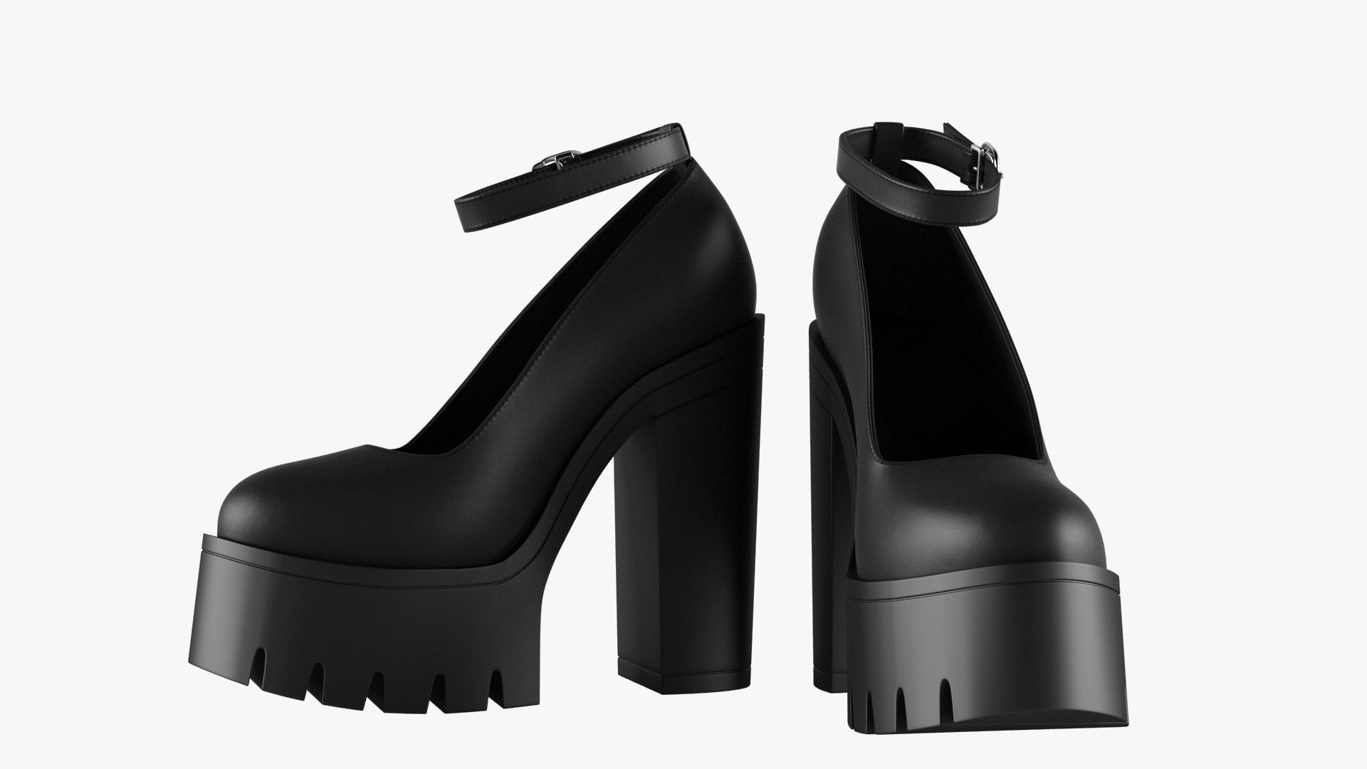 Heels Platform Shoes 3D Model - TurboSquid 1585330