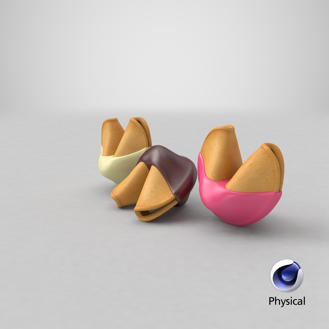 3D chocolate covered fortune cookies model - TurboSquid 1501220