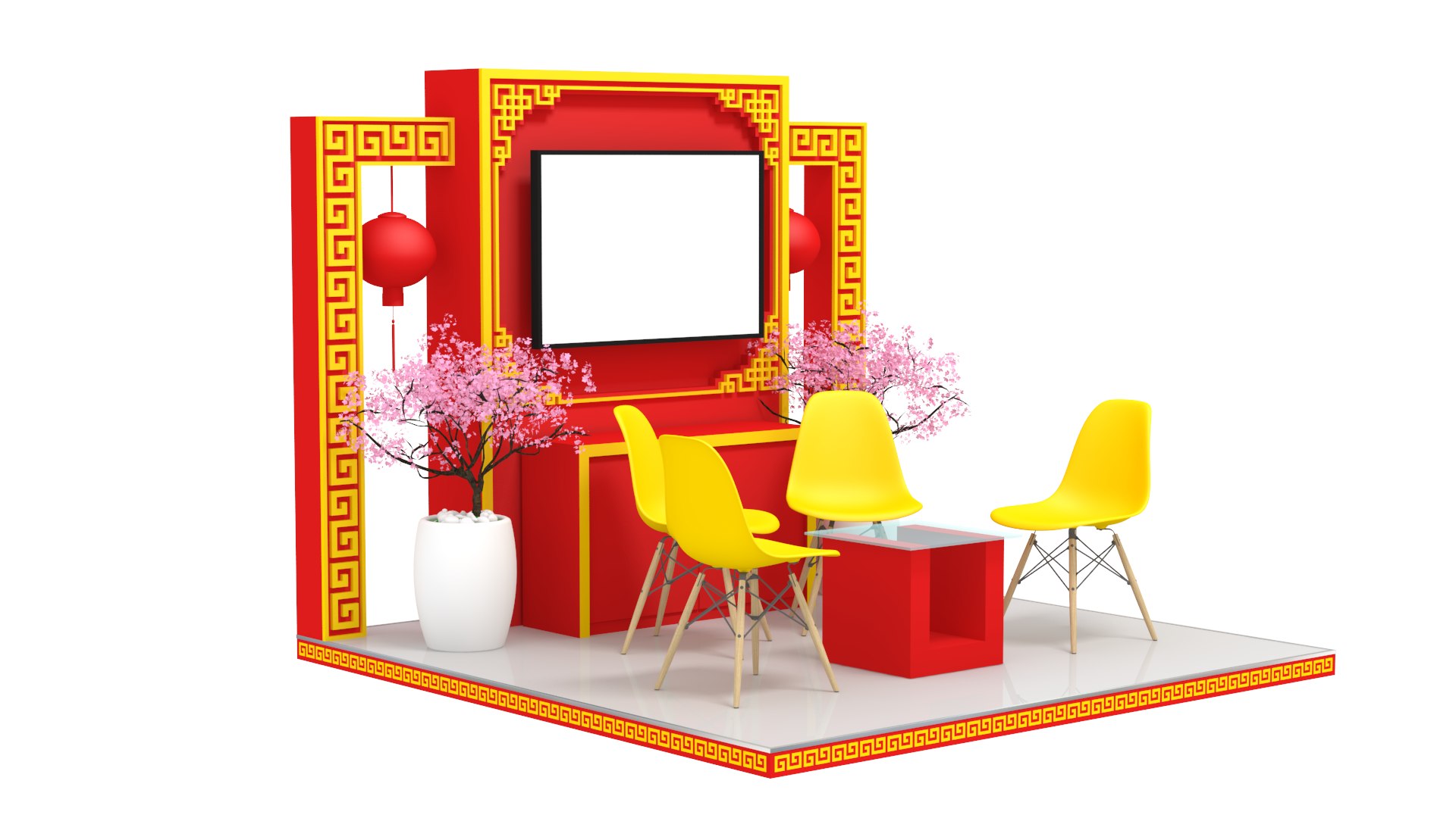 3D Stand Booth Imlek Chinese New Year 3x3 M Model - TurboSquid 1849252