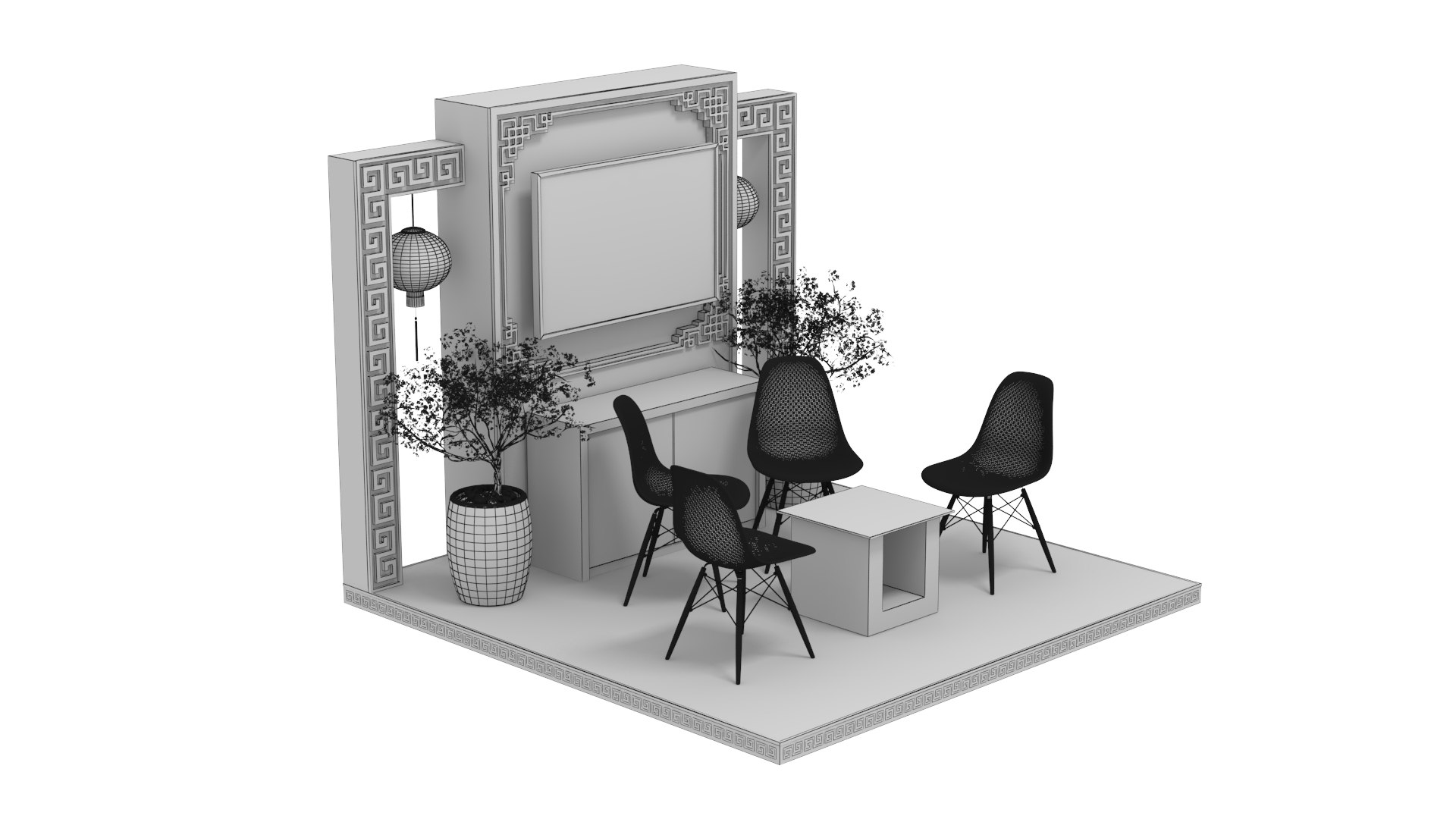 3D Stand Booth Imlek Chinese New Year 3x3 M Model - TurboSquid 1849252